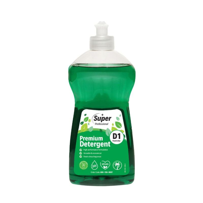 D1 Premium Green Detergent Washing Up Liquid (500ml) - Mirius
